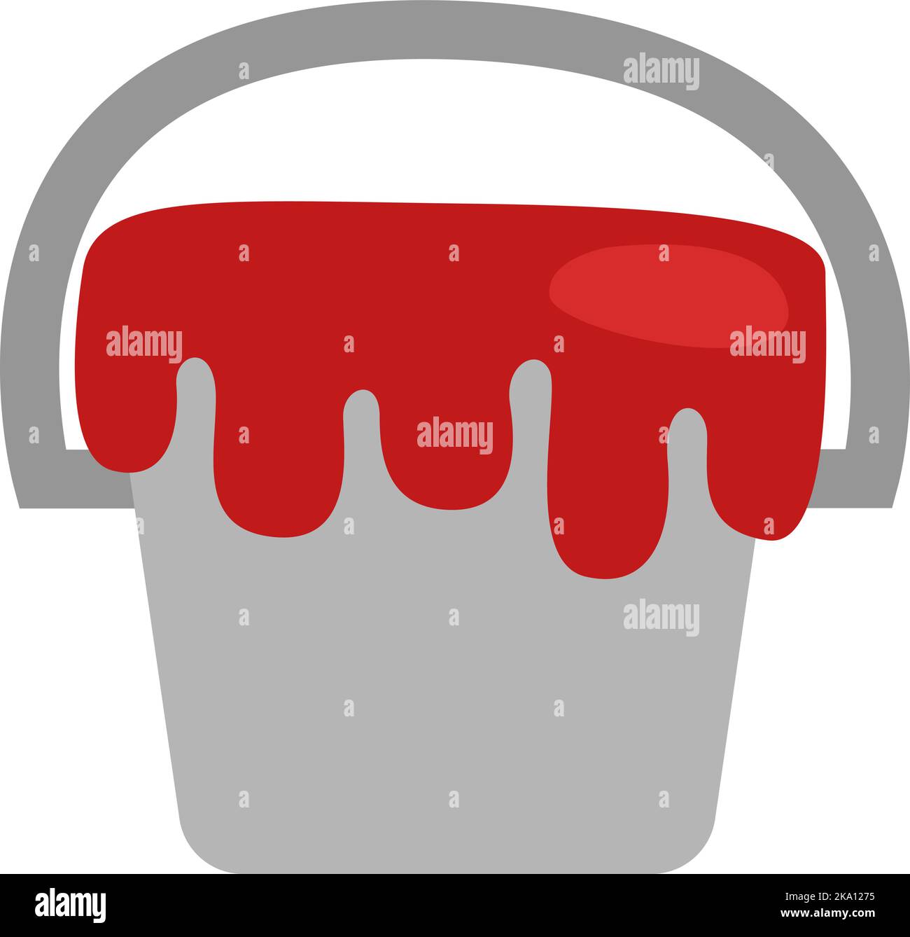 Instrument paint bucket, illustration or icon, vector on white ...