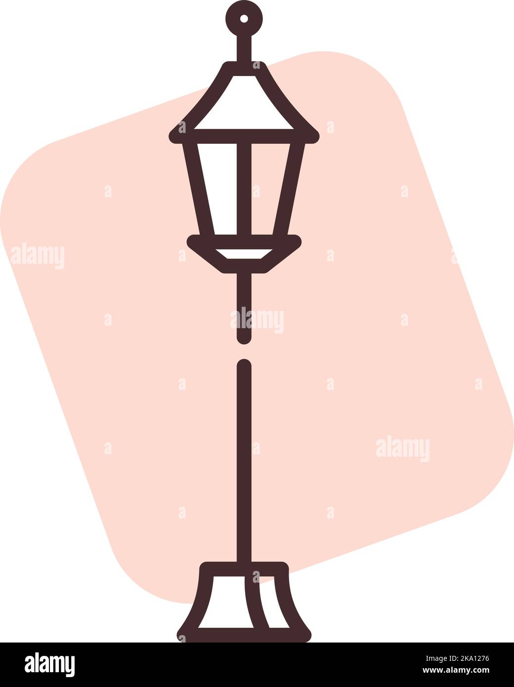 Light outdoor lamp, illustration or icon, vector on white background ...