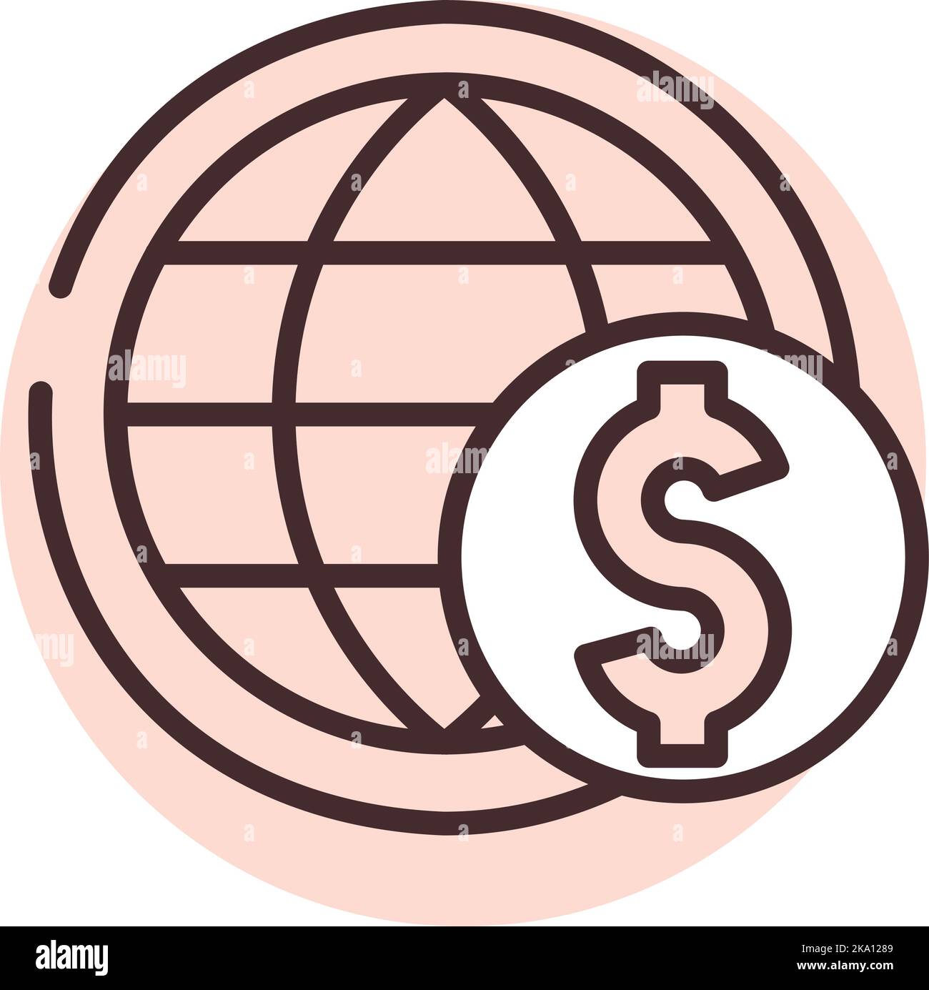 Money global, illustration or icon, vector on white background Stock ...