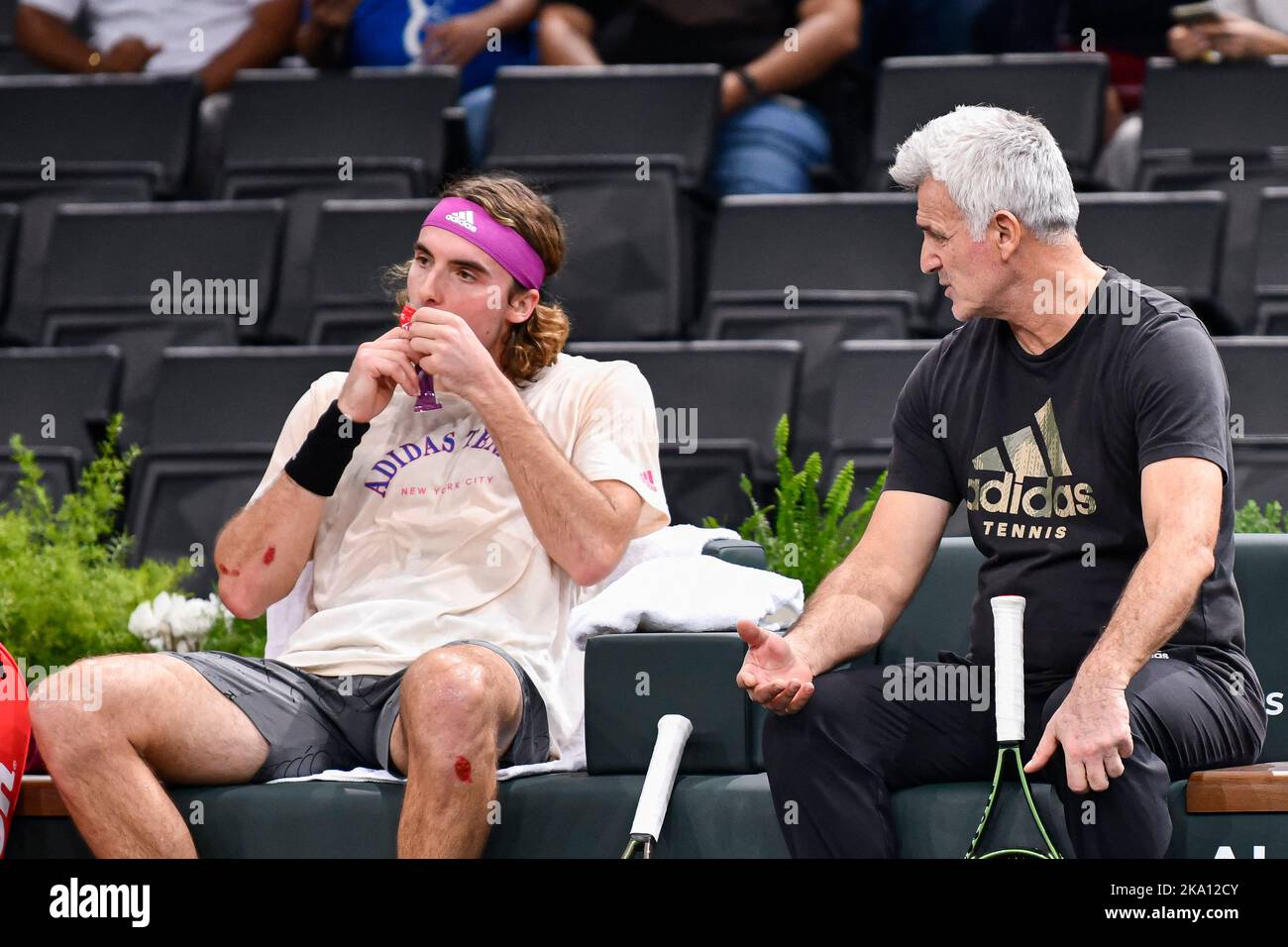 Apostolos Tsitsipas, father and coach of Stefanos Tsitsipas during the Rolex Paris Masters, ATP ...