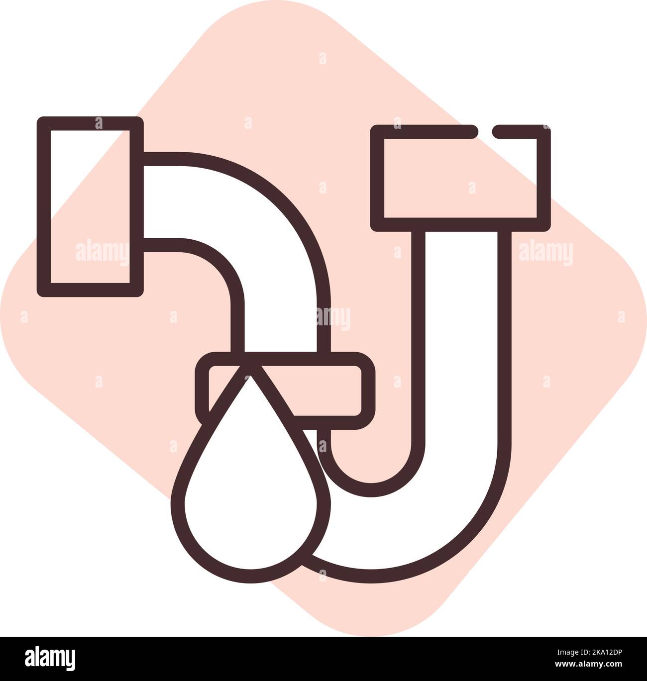 Manufacture pipe leak, illustration or icon, vector on white background ...