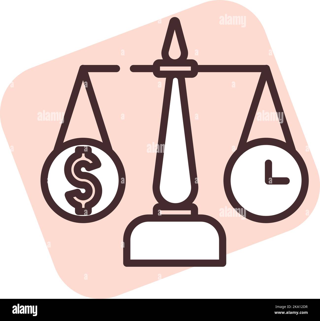 Investment scale, illustration or icon, vector on white background ...