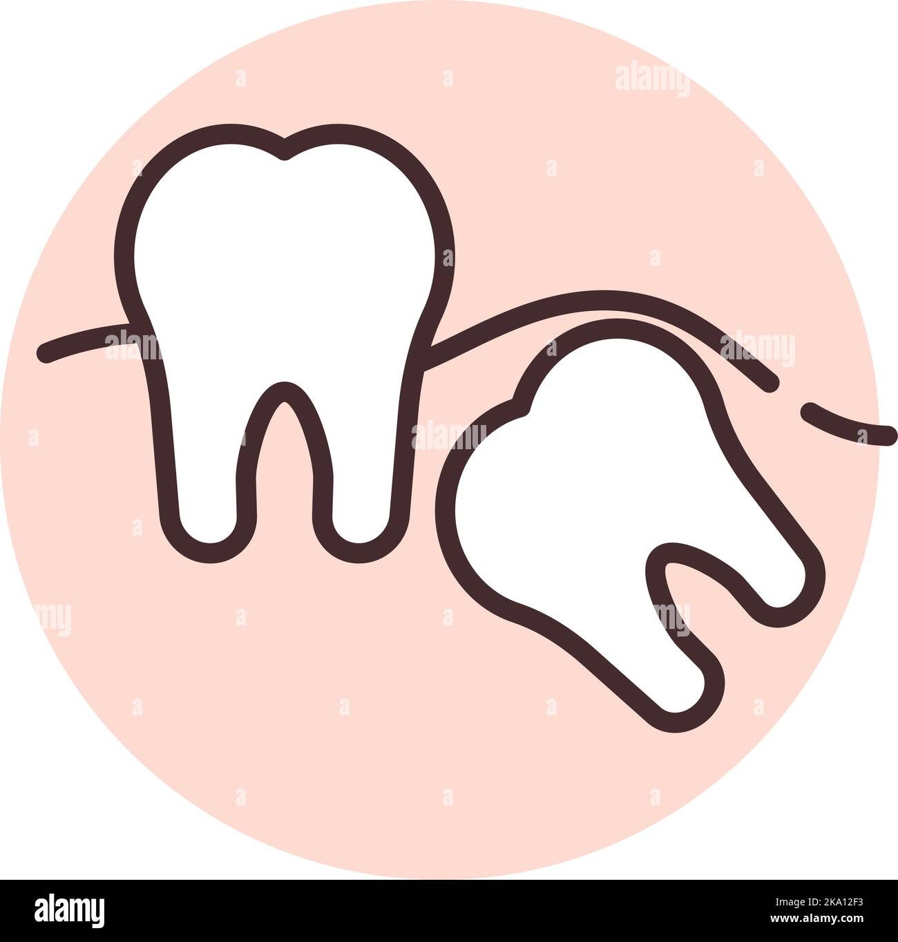 Medical tooth growth, illustration or icon, vector on white background ...