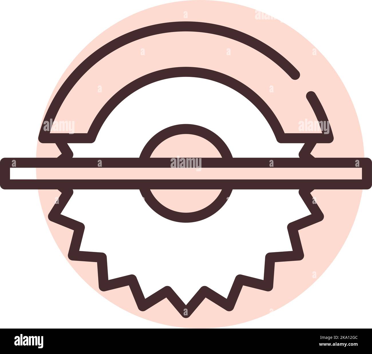 Manufacture circular, illustration or icon, vector on white background ...
