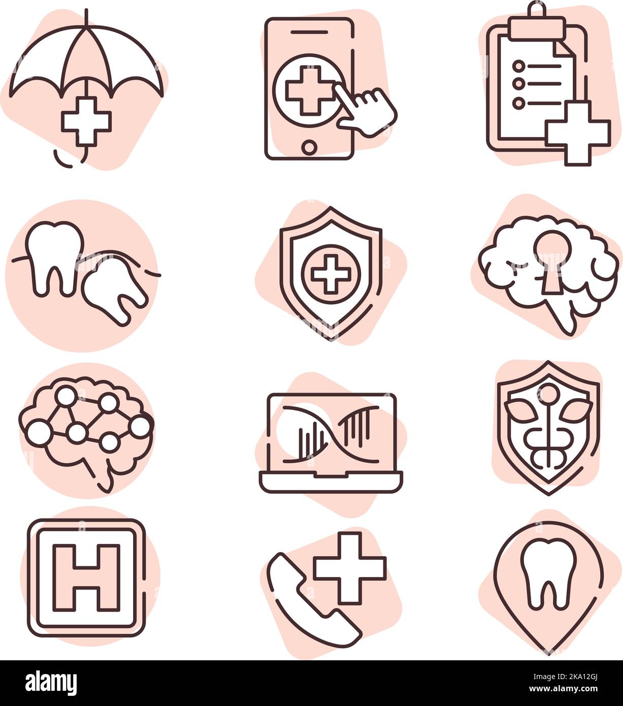 Medical healthcare, illustration or icon, vector on white background ...