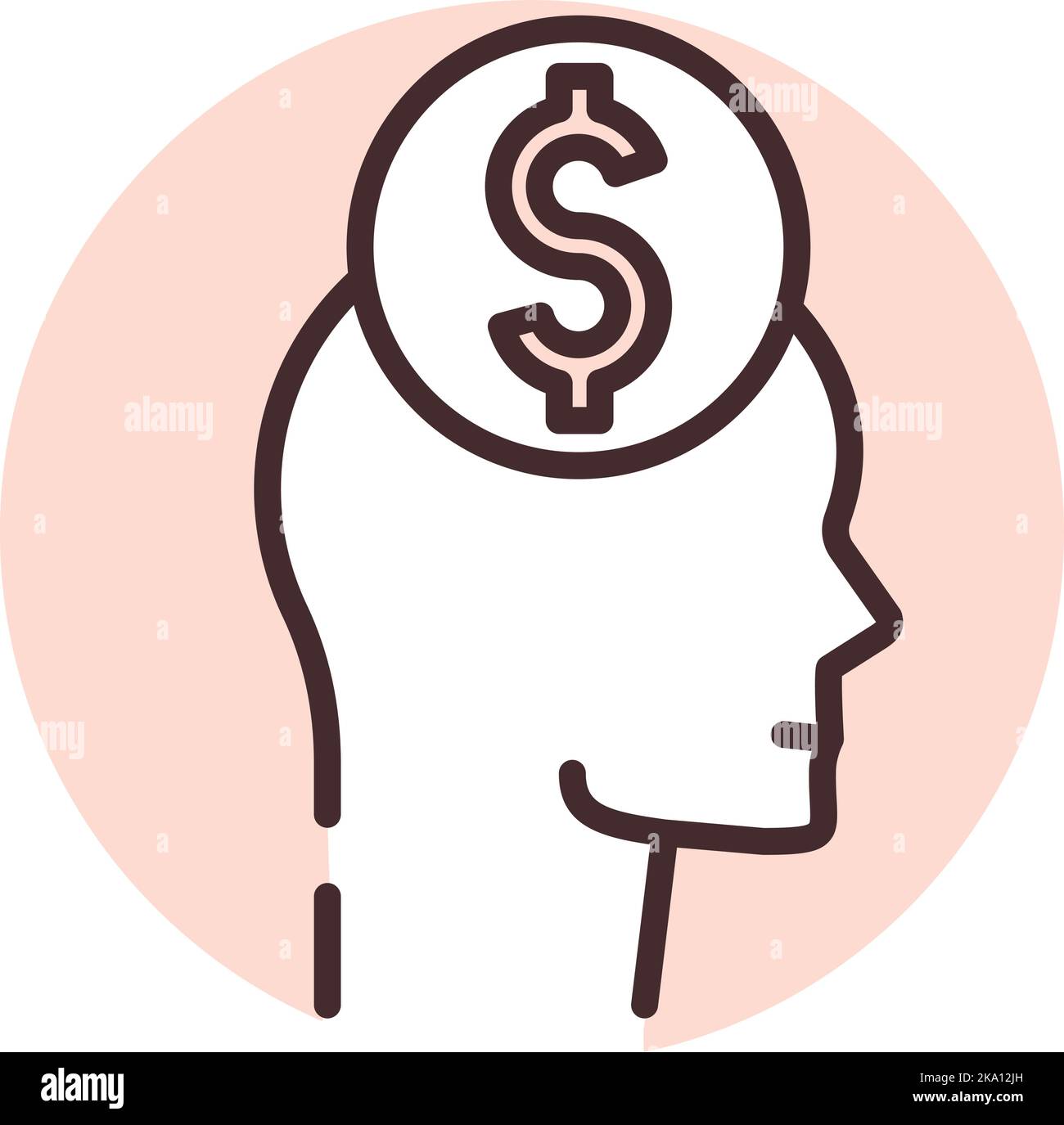 Investment thinking, illustration or icon, vector on white background ...