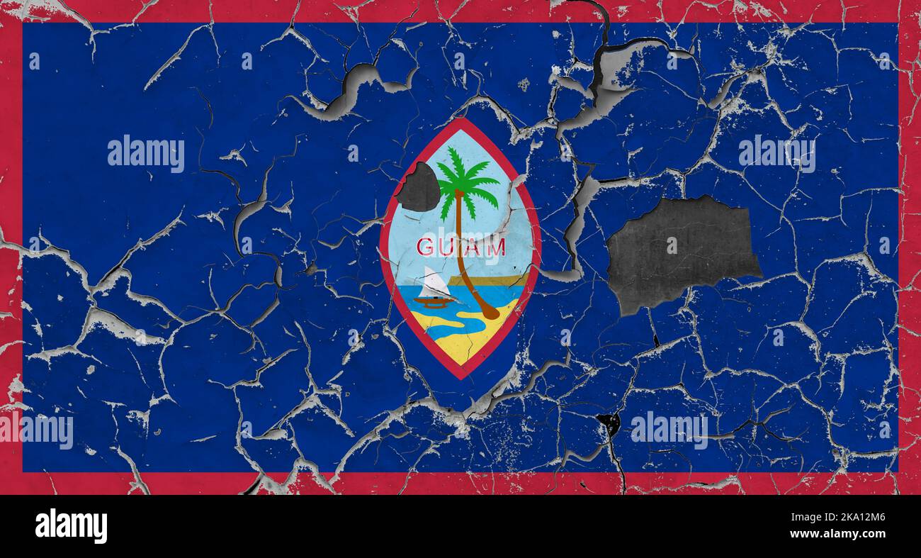 3D Flag of Guam on an old stone wall background Stock Photo - Alamy