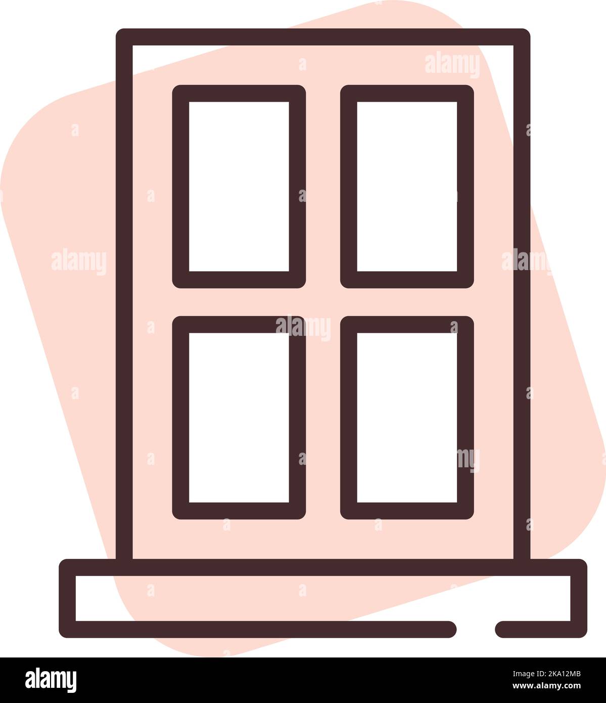 Manufacture window, illustration or icon, vector on white background ...