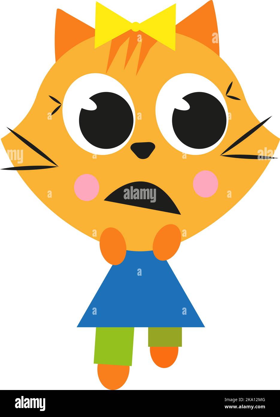 Kitty angry, illustration or icon, vector on white background Stock ...