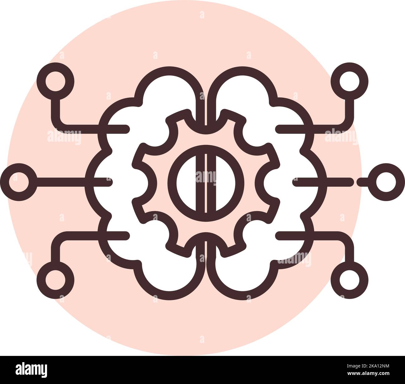 Mental brain health, illustration or icon, vector on white background ...