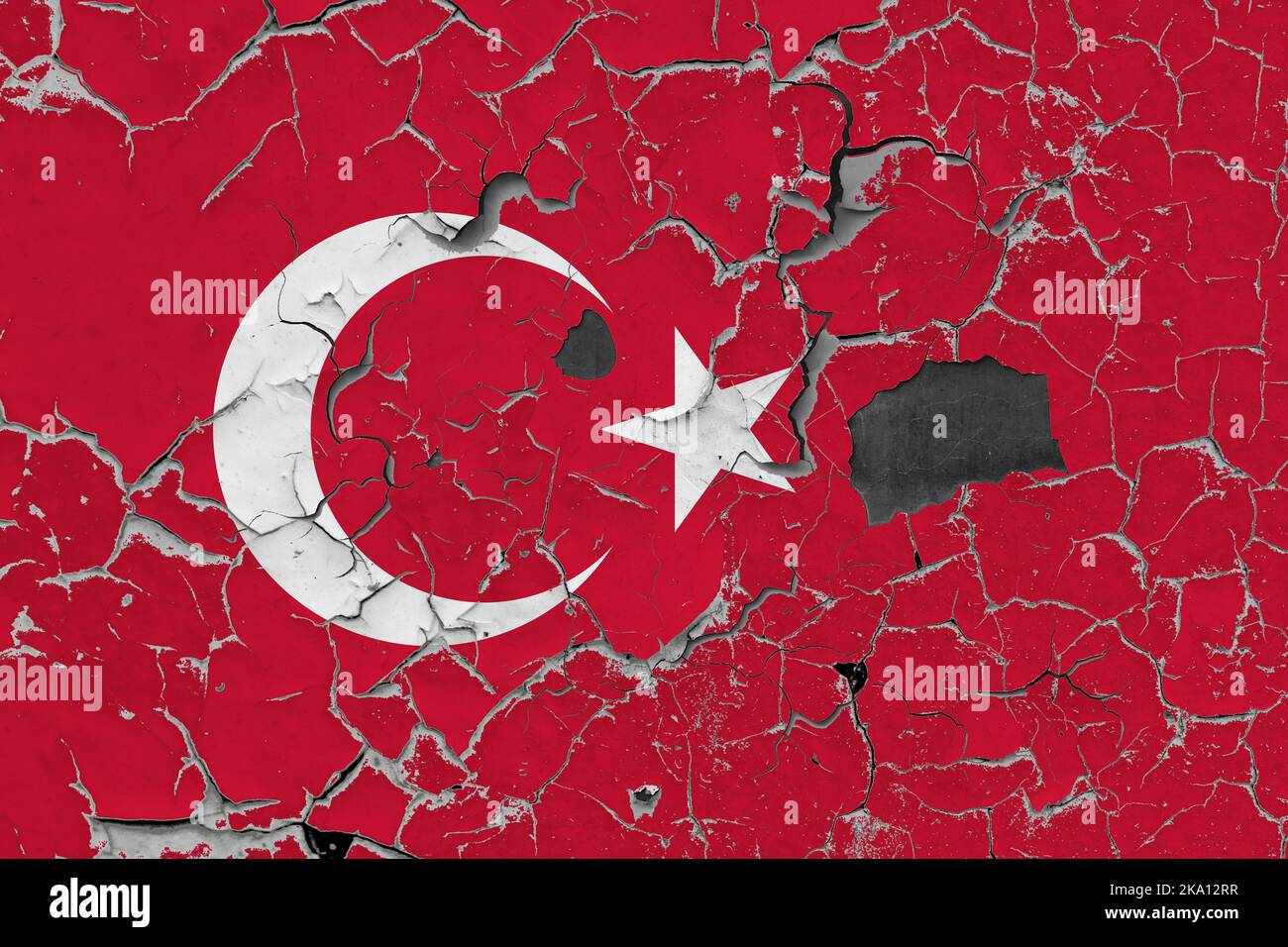 3D Flag of Turkiye on an old stone wall background Stock Photo - Alamy