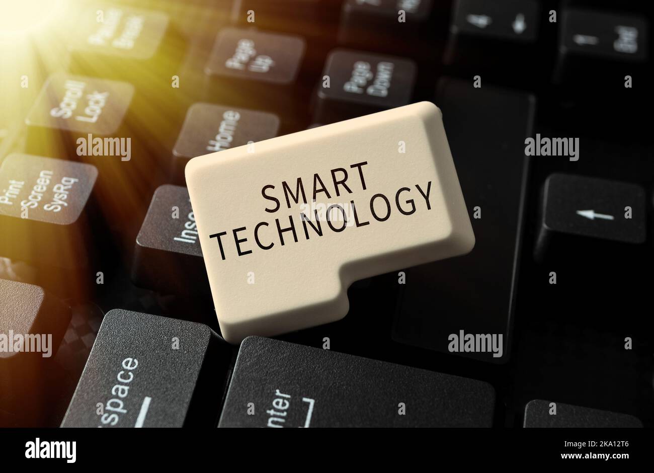 Hand writing sign Smart Technology. Word Written on used to protect and prevent errors in hard ...