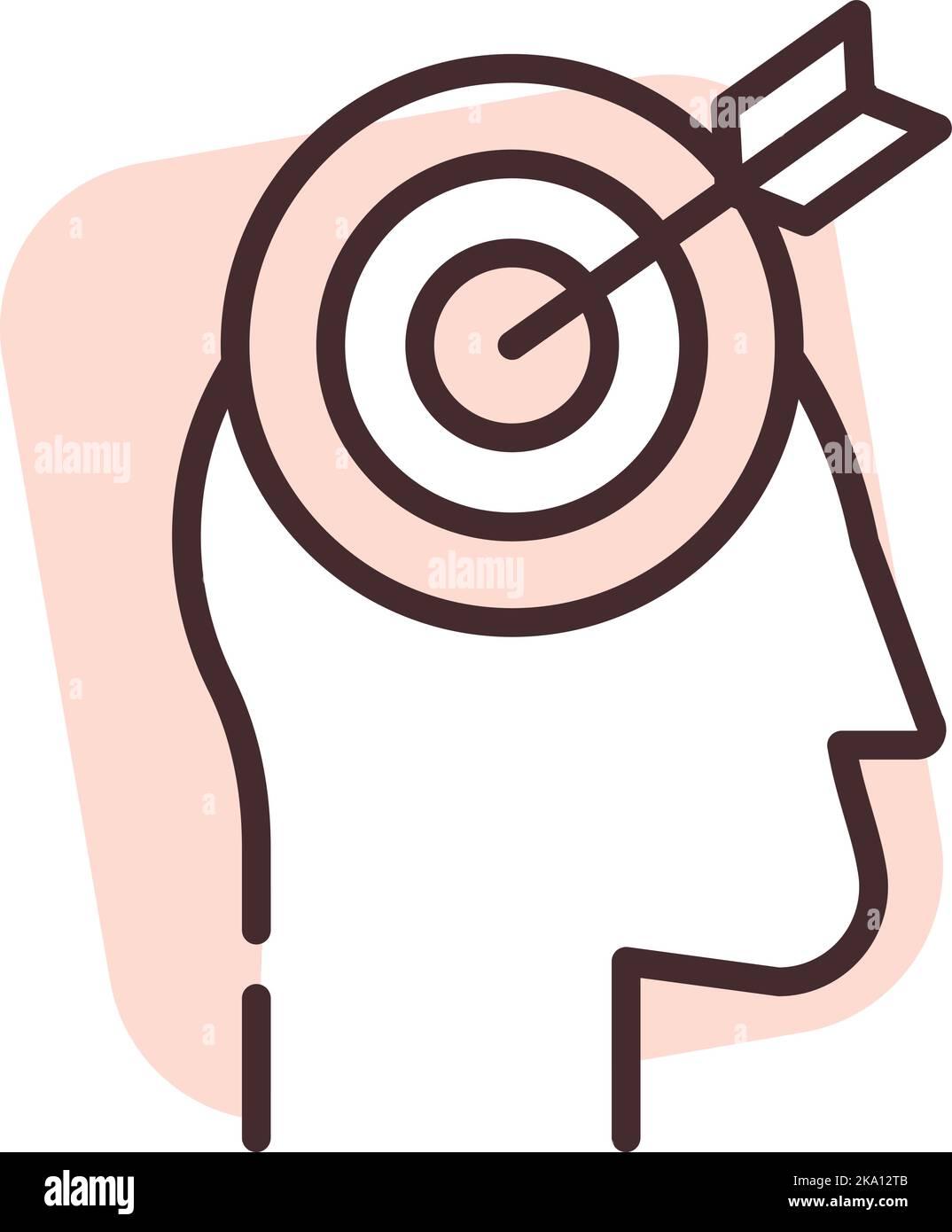 Mental target, illustration or icon, vector on white background Stock ...