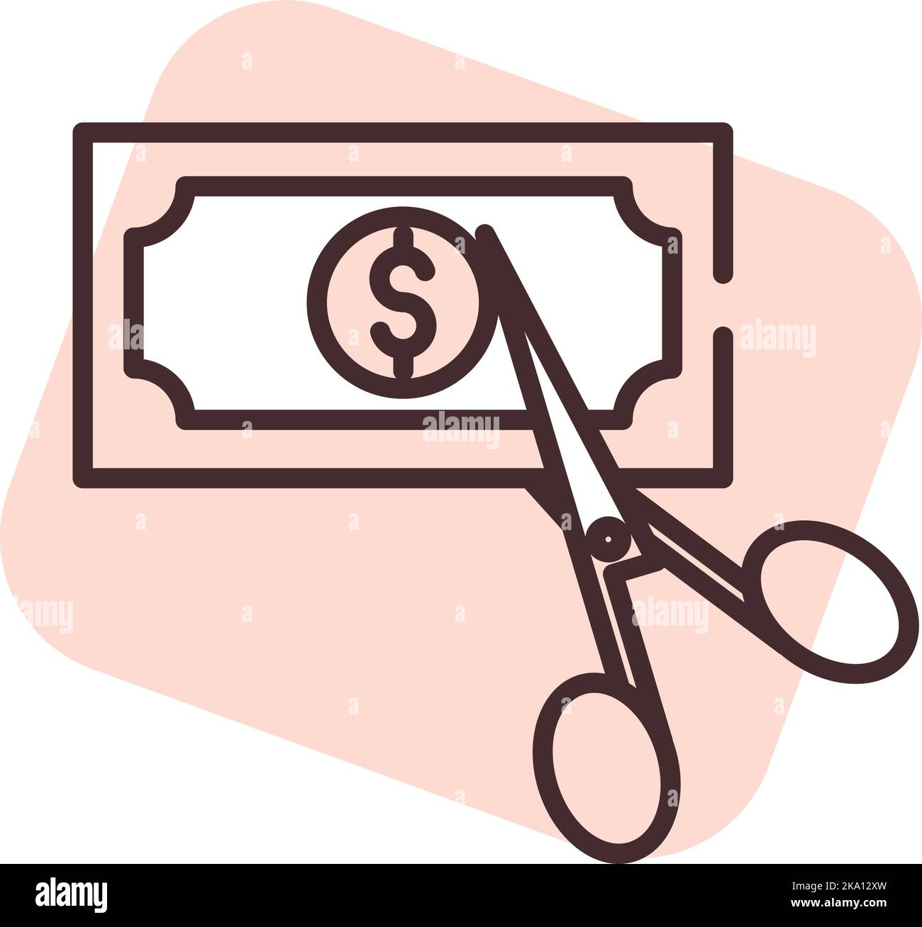 Money cut, illustration or icon, vector on white background Stock ...