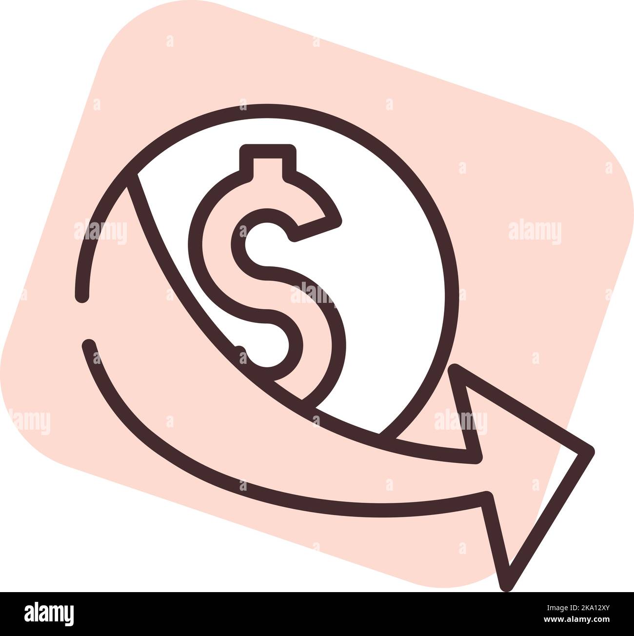 Money flow, illustration or icon, vector on white background Stock ...