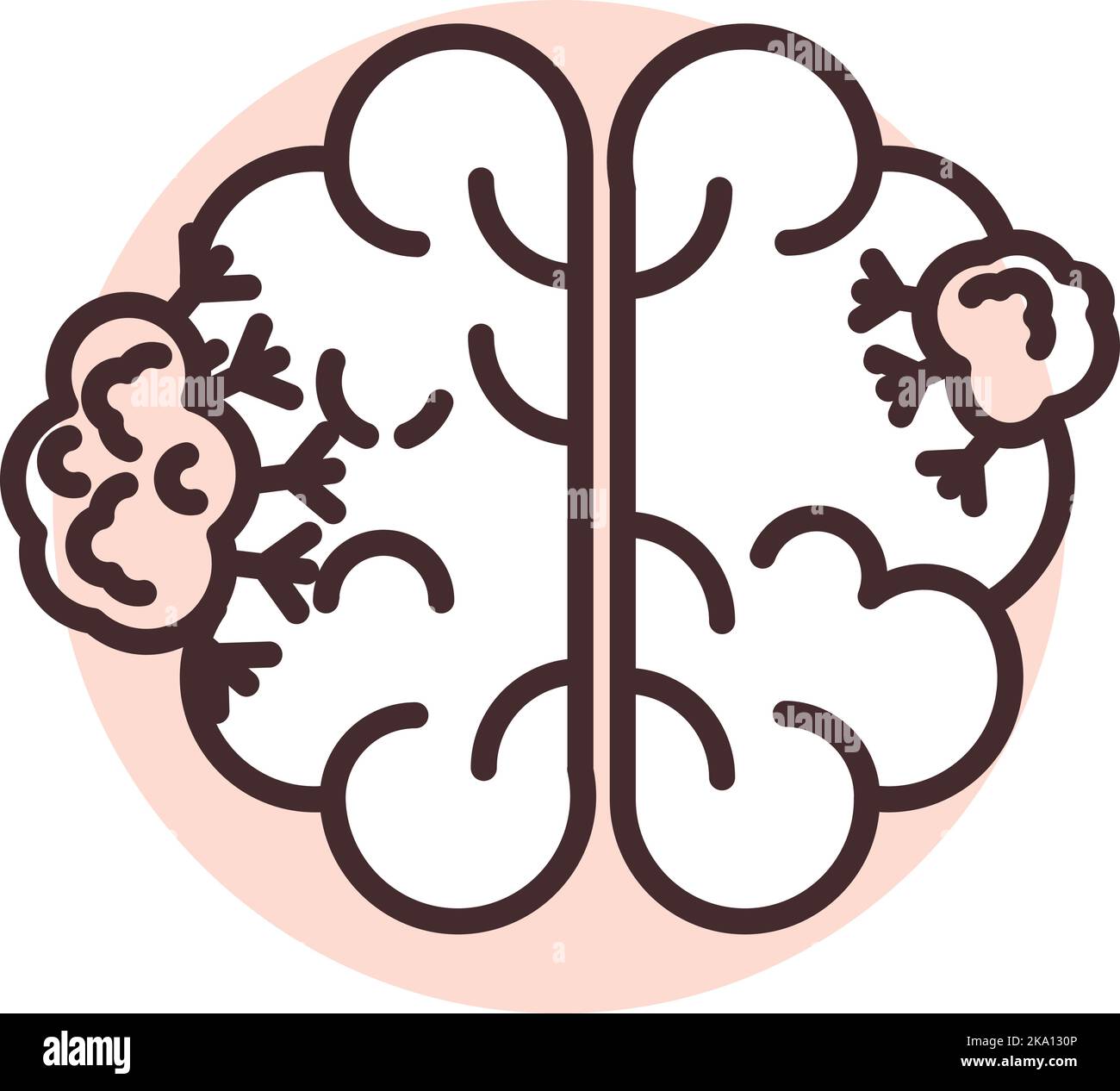 Medical brain, illustration or icon, vector on white background Stock ...