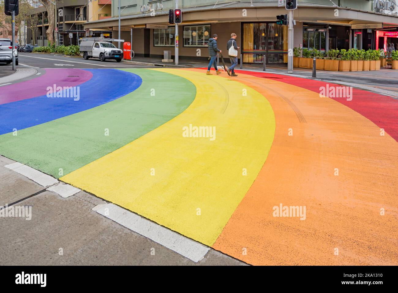 Painted rainbow flag crossing hi-res stock photography and images - Alamy