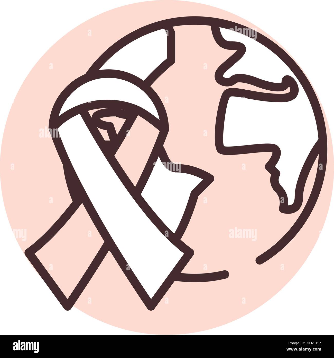 Medical cancer day, illustration or icon, vector on white background ...