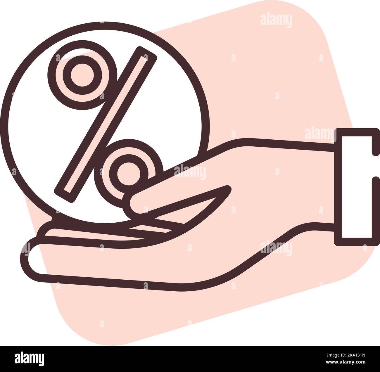 Percentage offer, illustration or icon, vector on white background ...