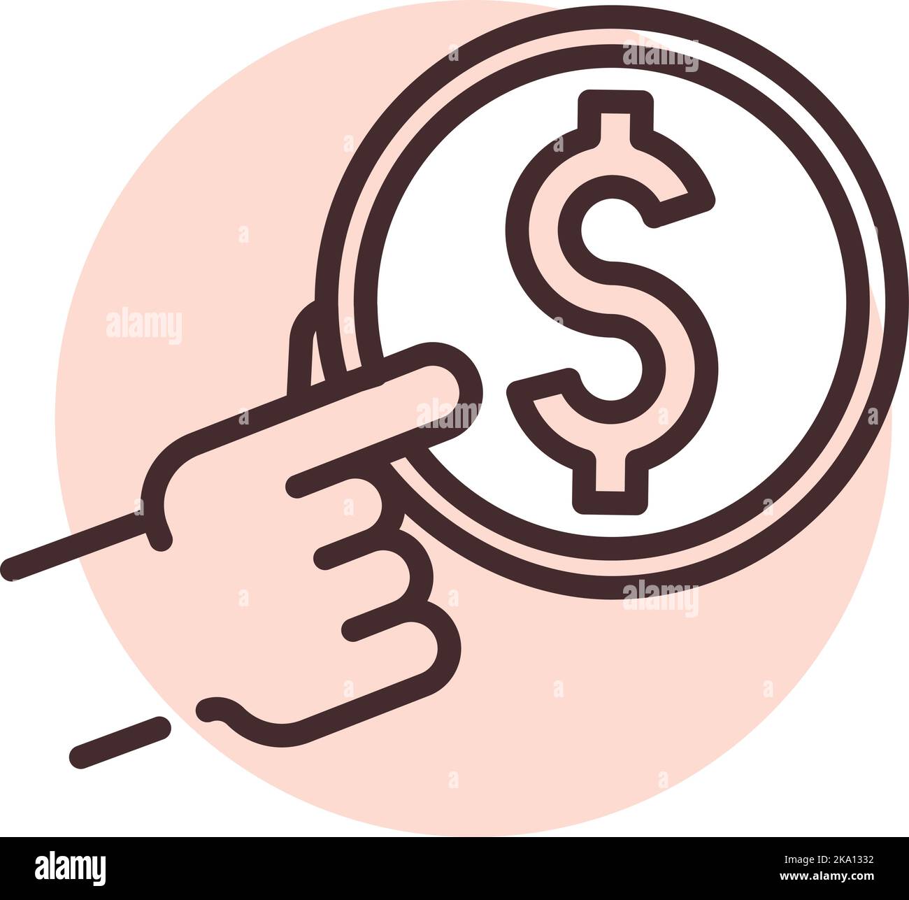 Money borrow, illustration or icon, vector on white background Stock ...