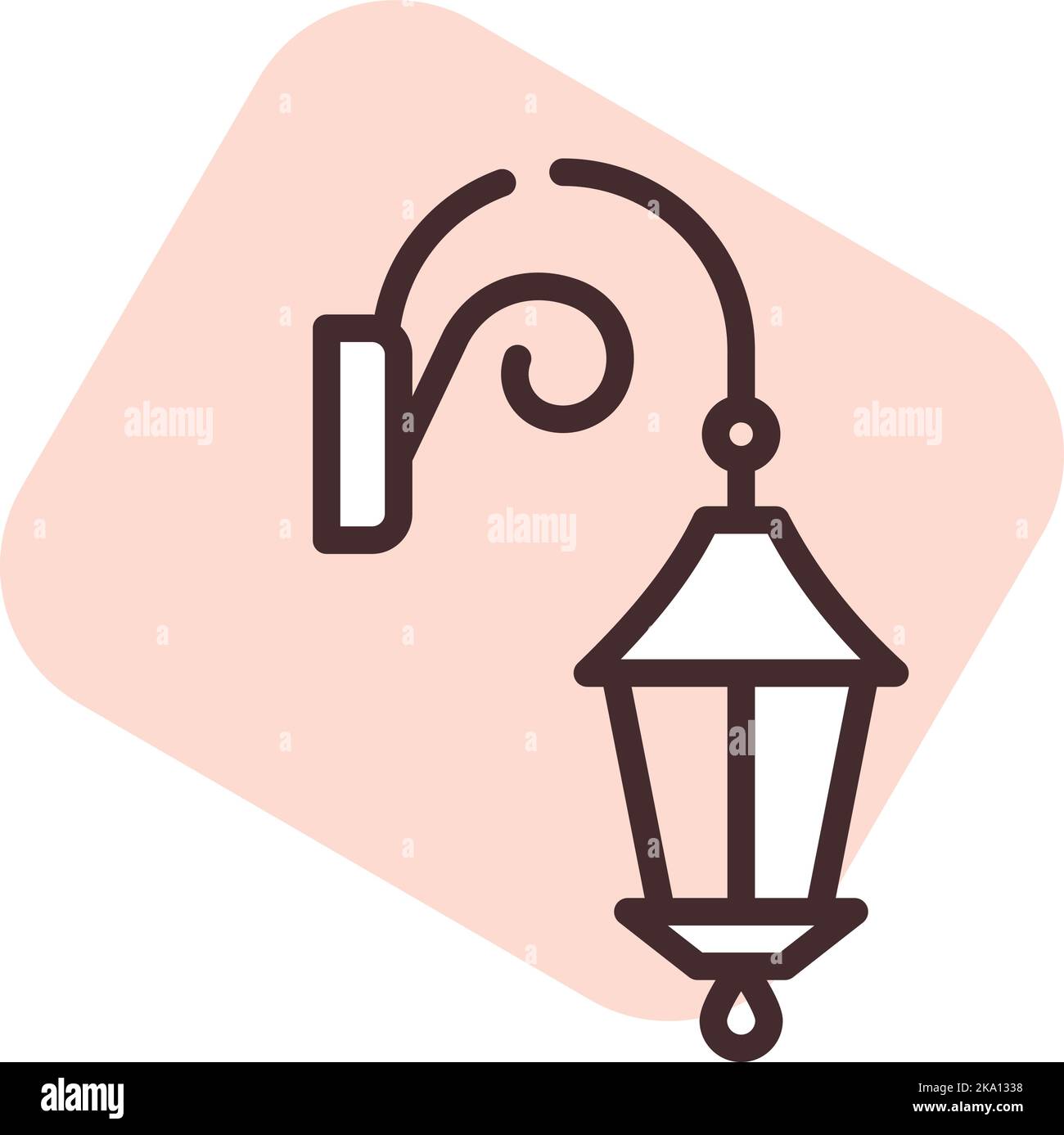Light outdoor lamp, illustration or icon, vector on white background ...