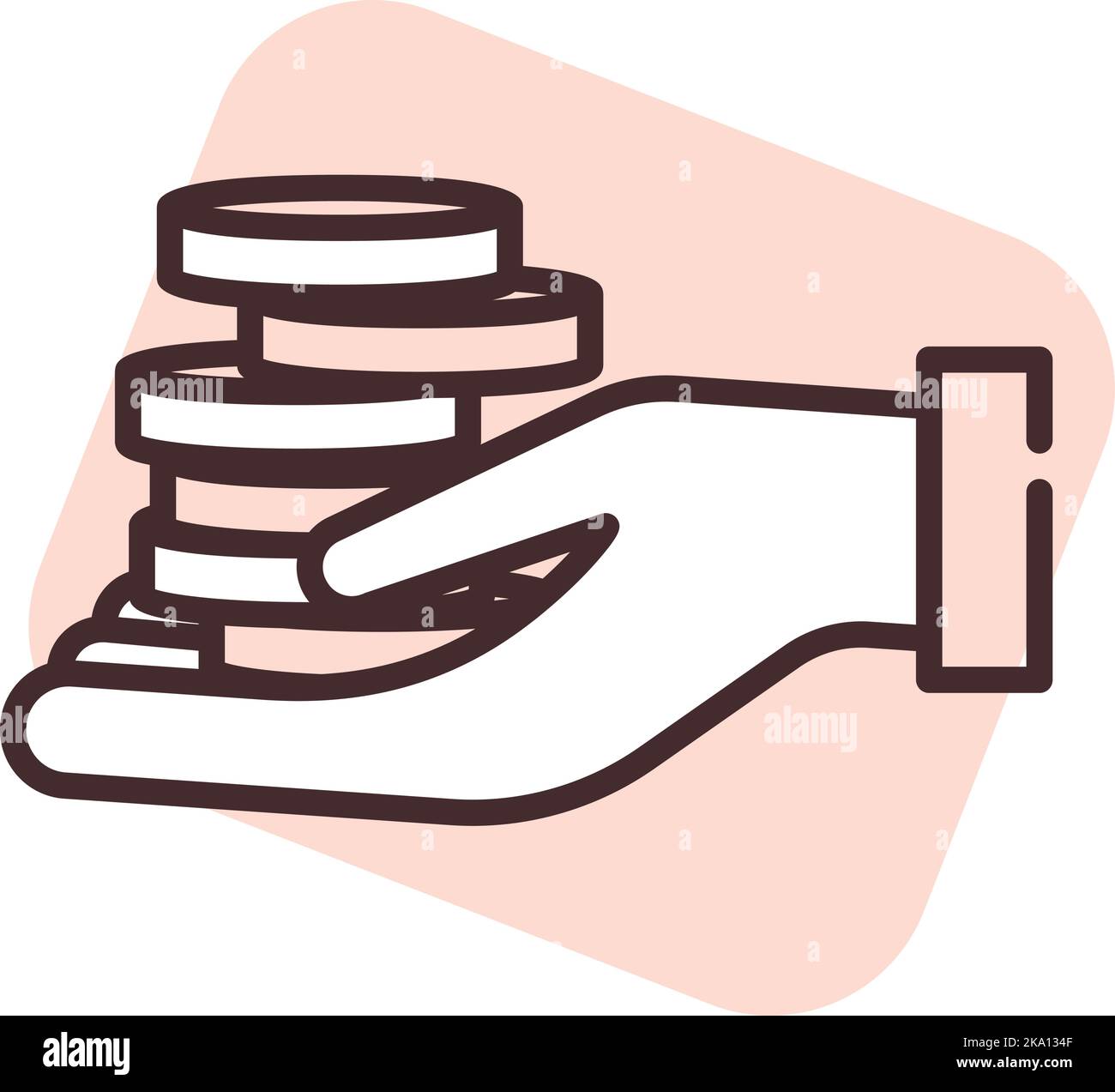 Money take, illustration or icon, vector on white background Stock ...