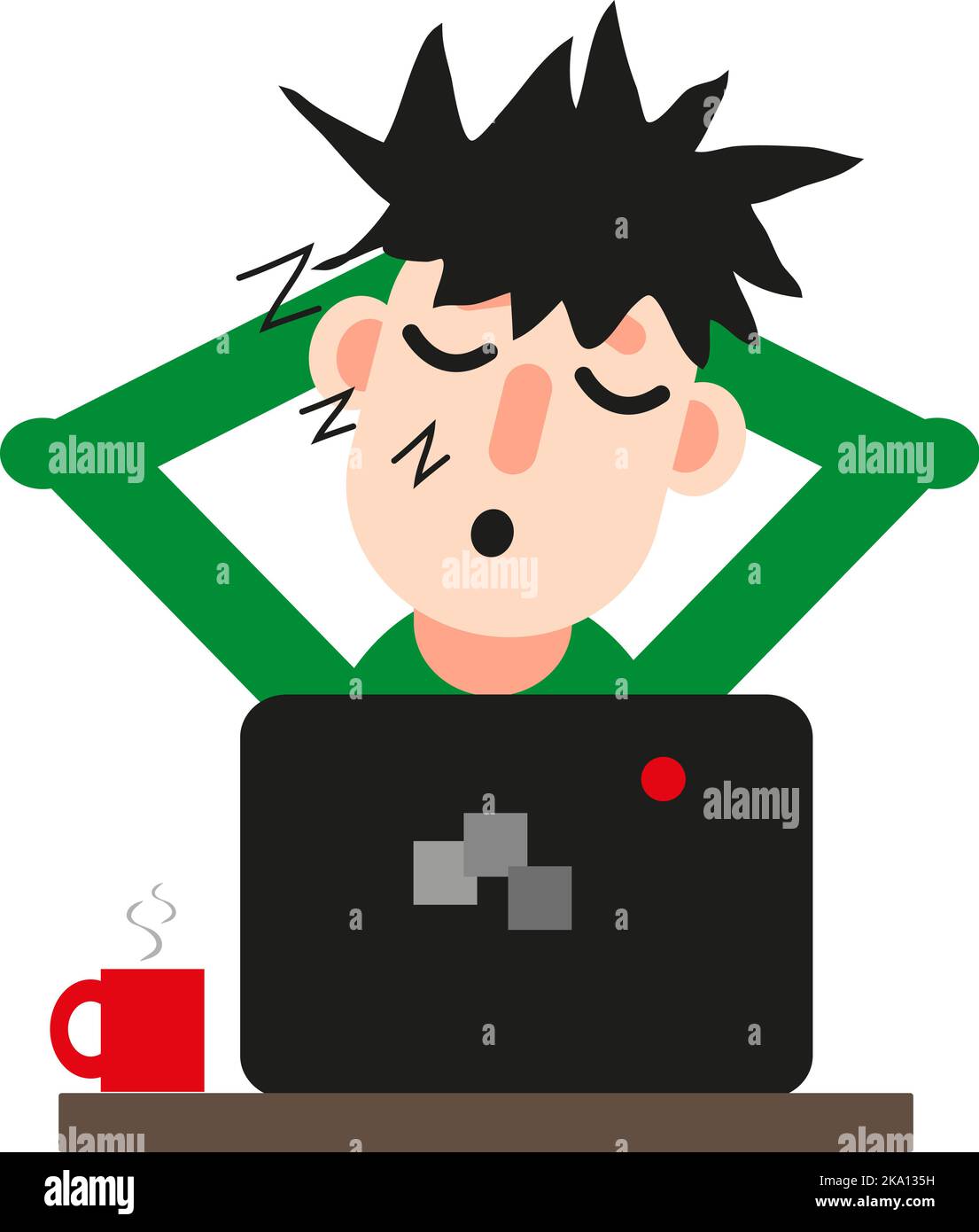 Man sleeping in chair Stock Vector Images - Alamy