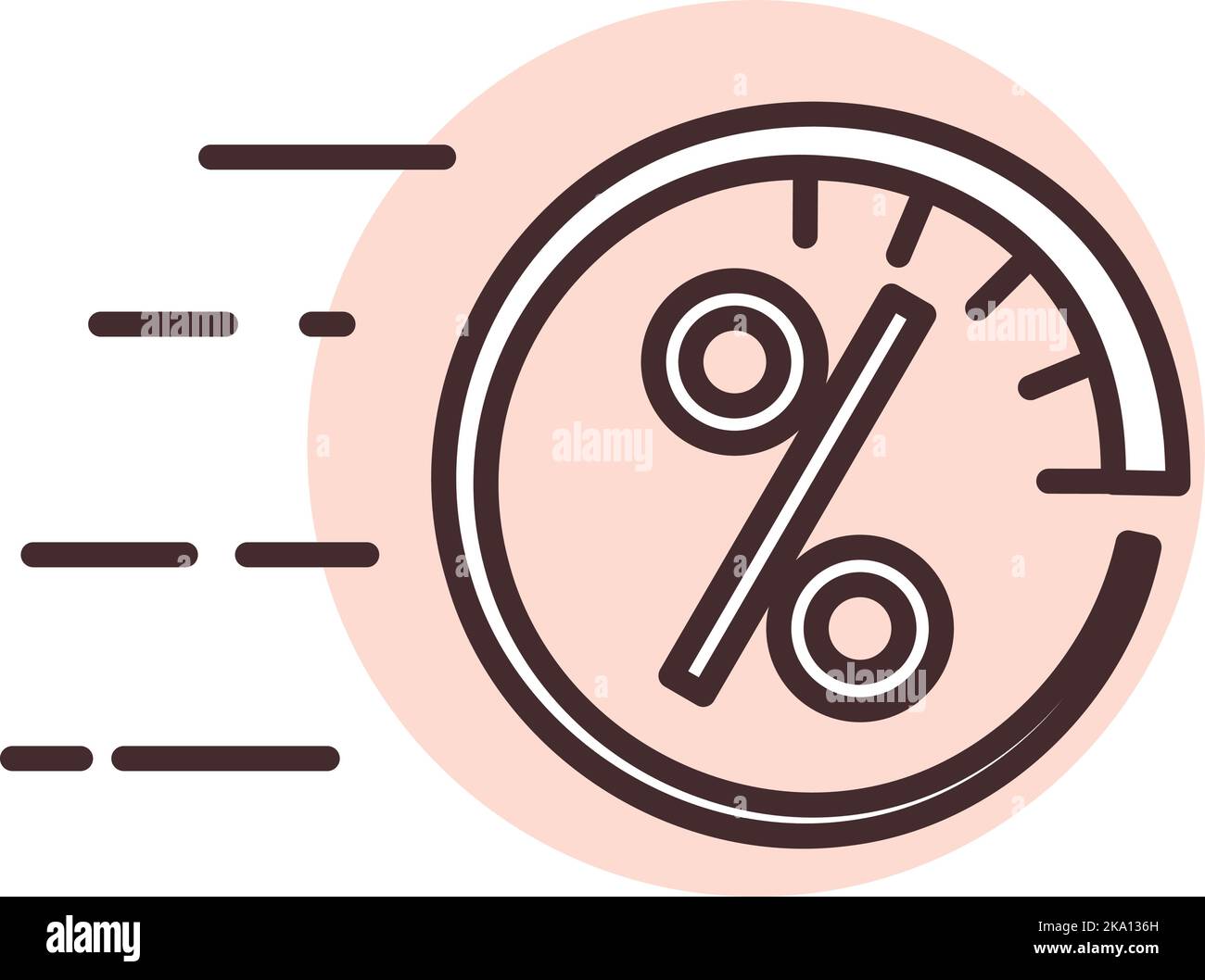 Percentage loan, illustration or icon, vector on white background Stock ...