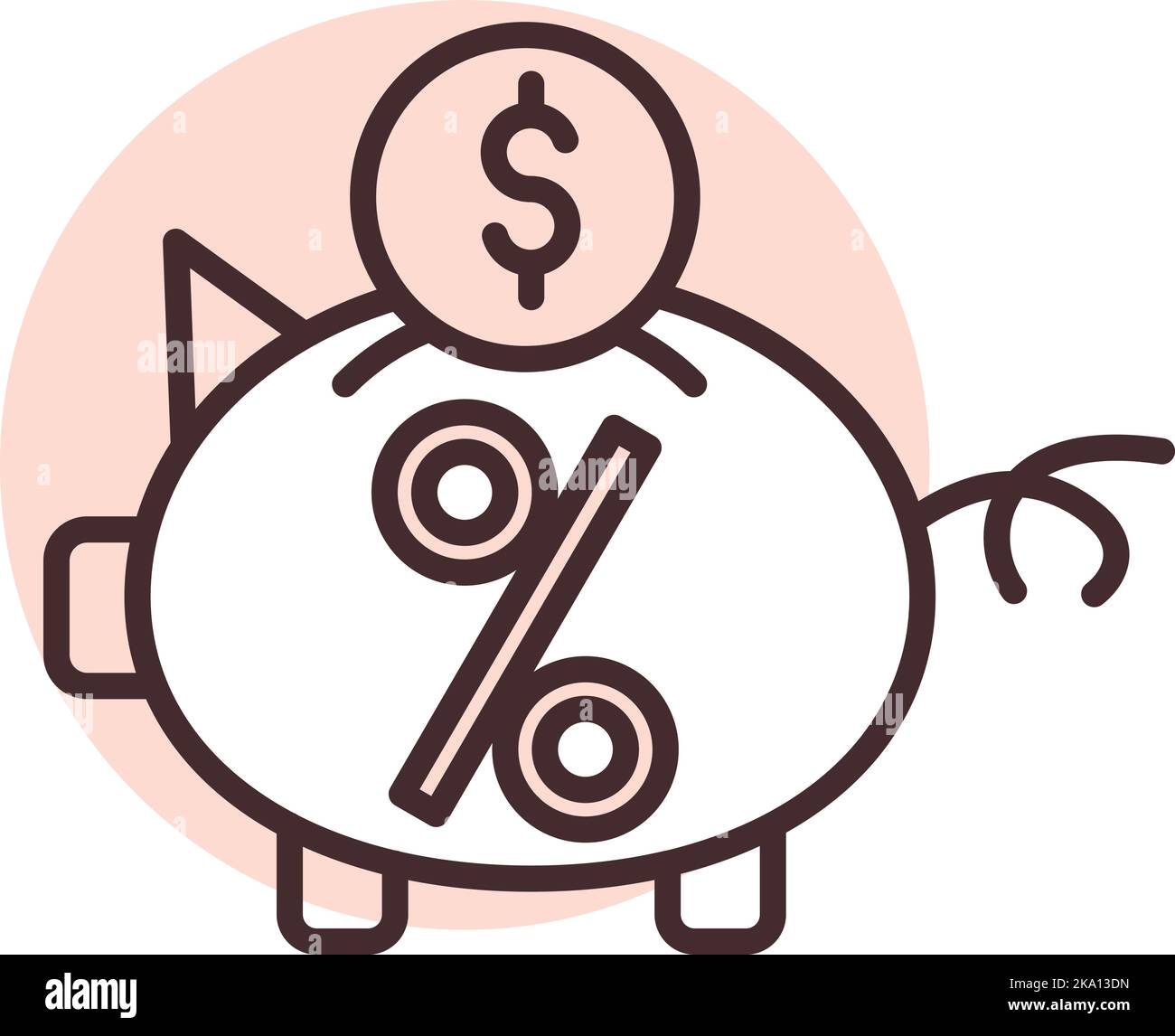 Percentage loan, illustration or icon, vector on white background Stock ...