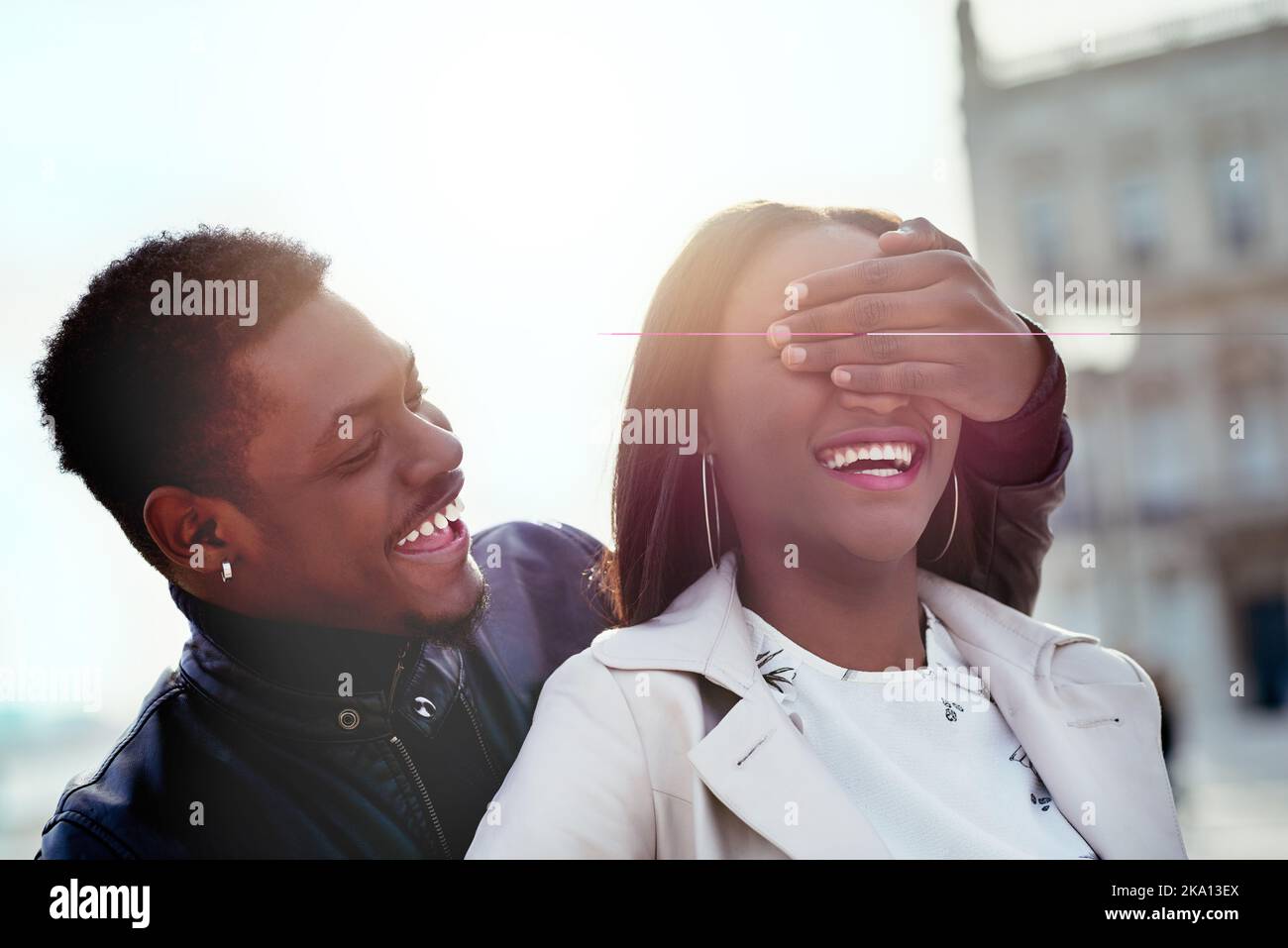 Woman covering eyes another woman hi-res stock photography and images ...