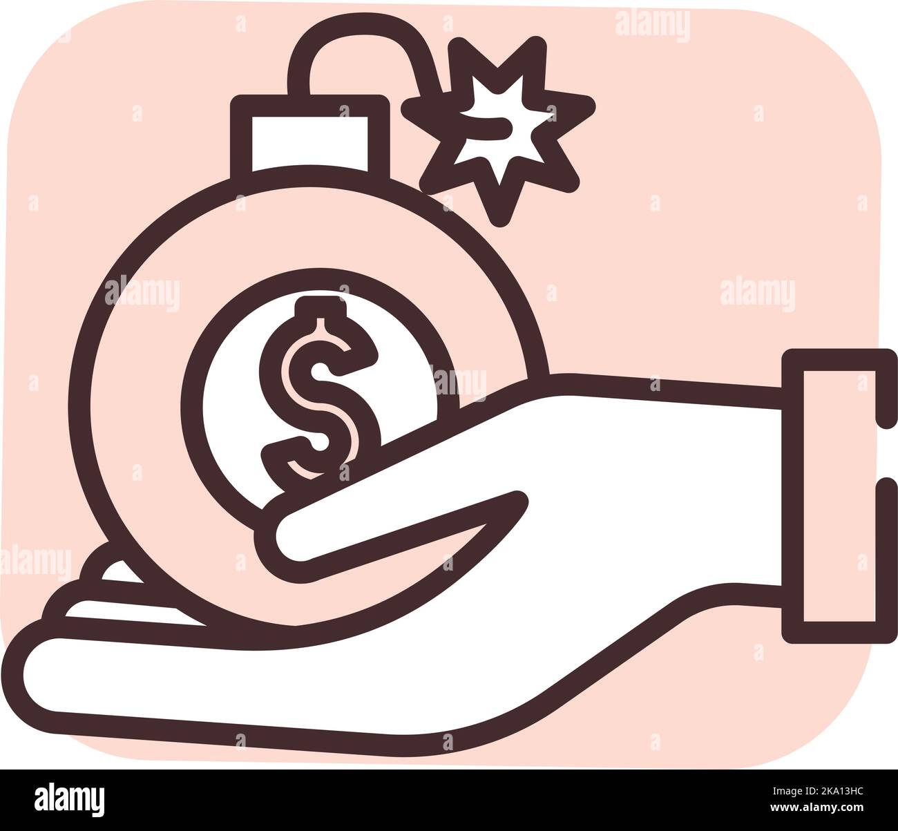 Money risk, illustration or icon, vector on white background Stock ...