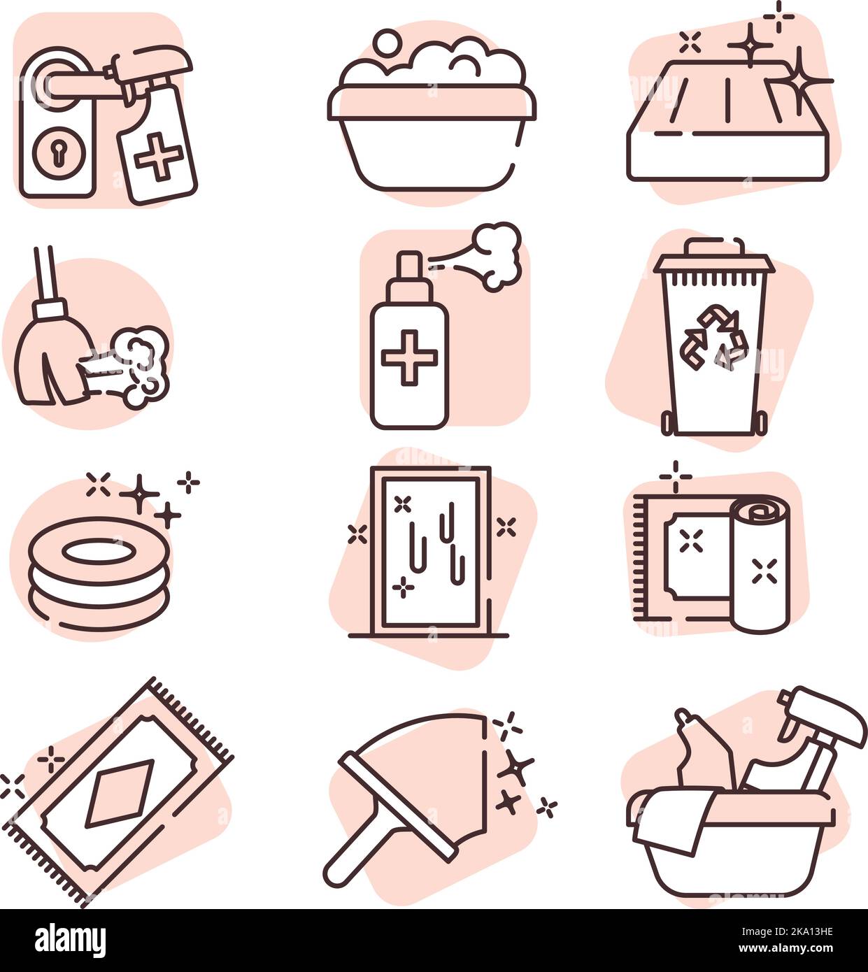 Sanitation icon set, illustration or icon, vector on white background ...