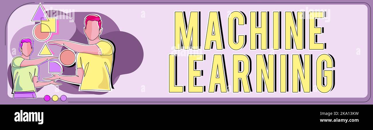 Hand writing sign Machine Learning. Business concept the concept that a ...