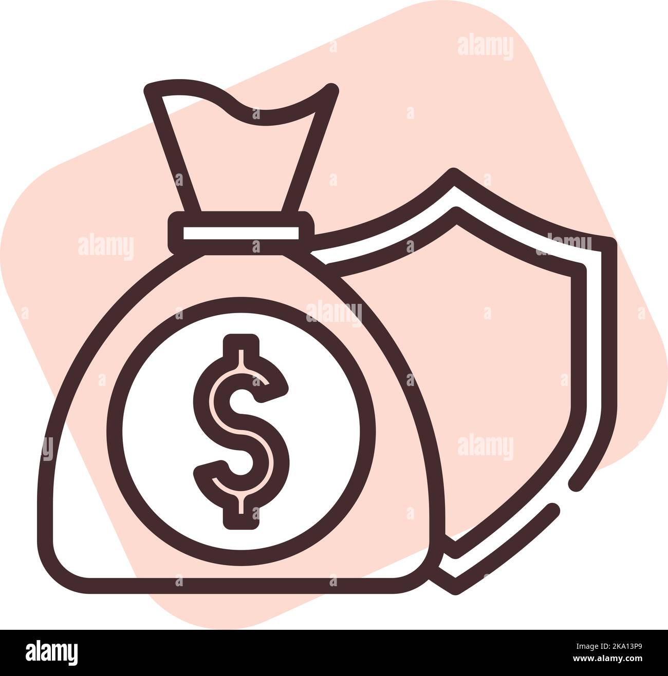 Money protection, illustration or icon, vector on white background ...