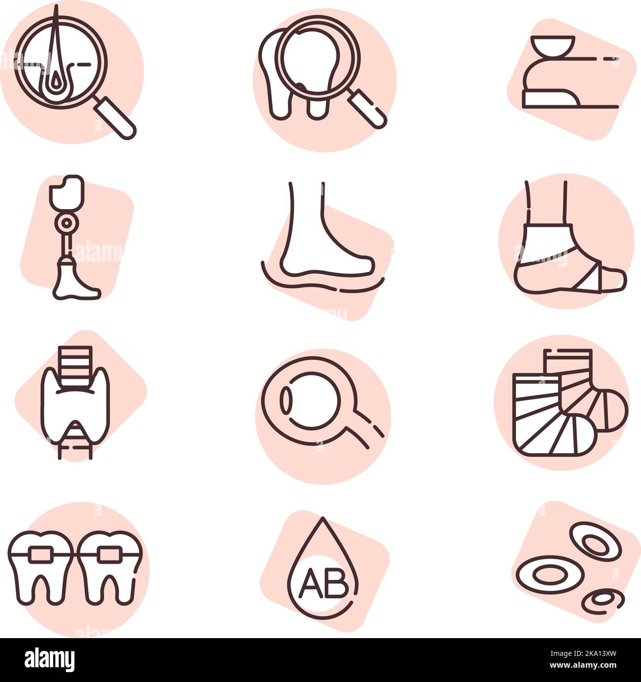 Prosthesis icon set, illustration or icon, vector on white background ...