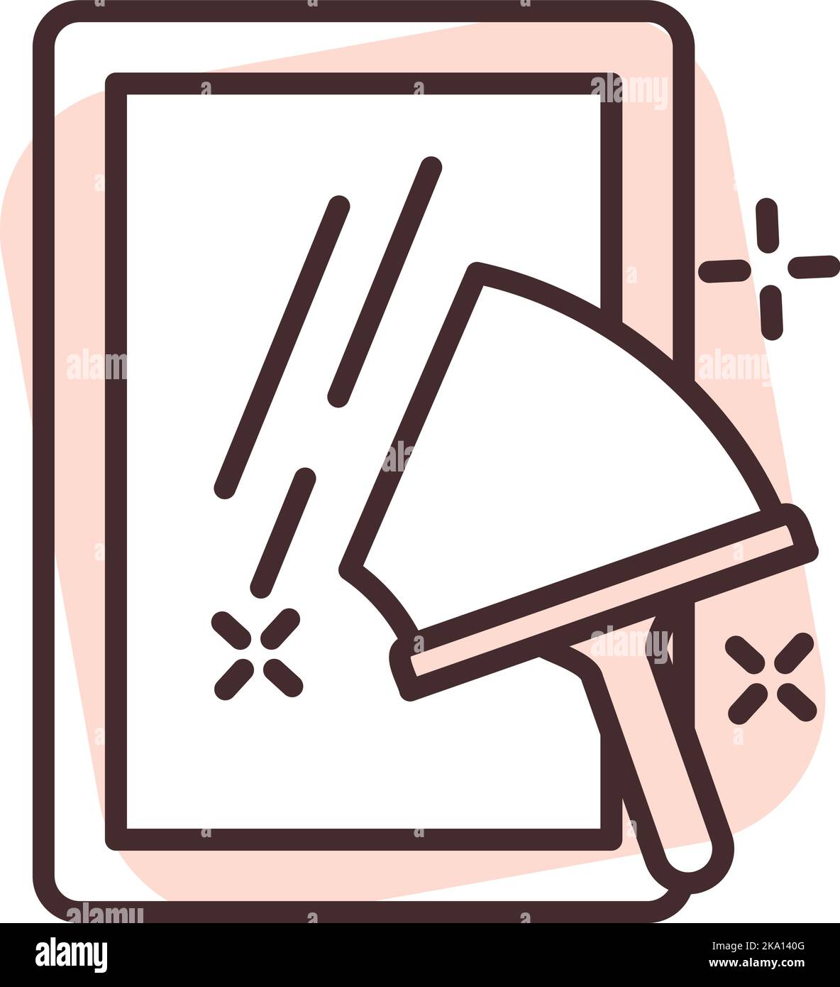 Purification glass cleaning, illustration or icon, vector on white ...