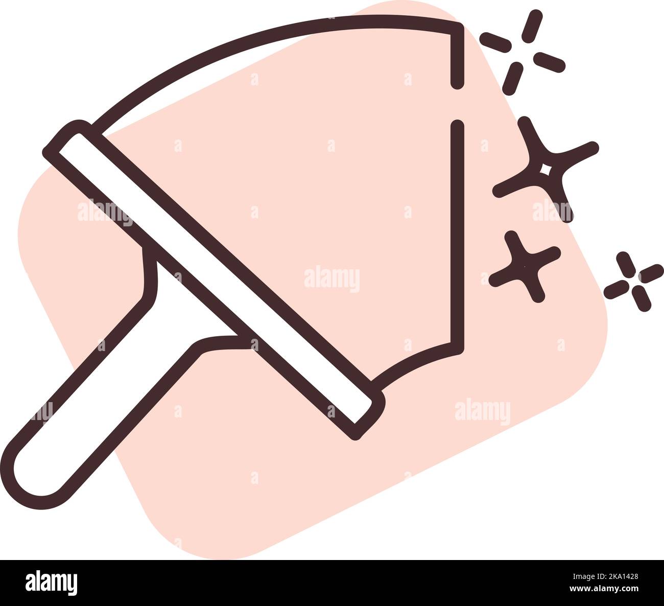 Sanitation glass cleaning, illustration or icon, vector on white ...