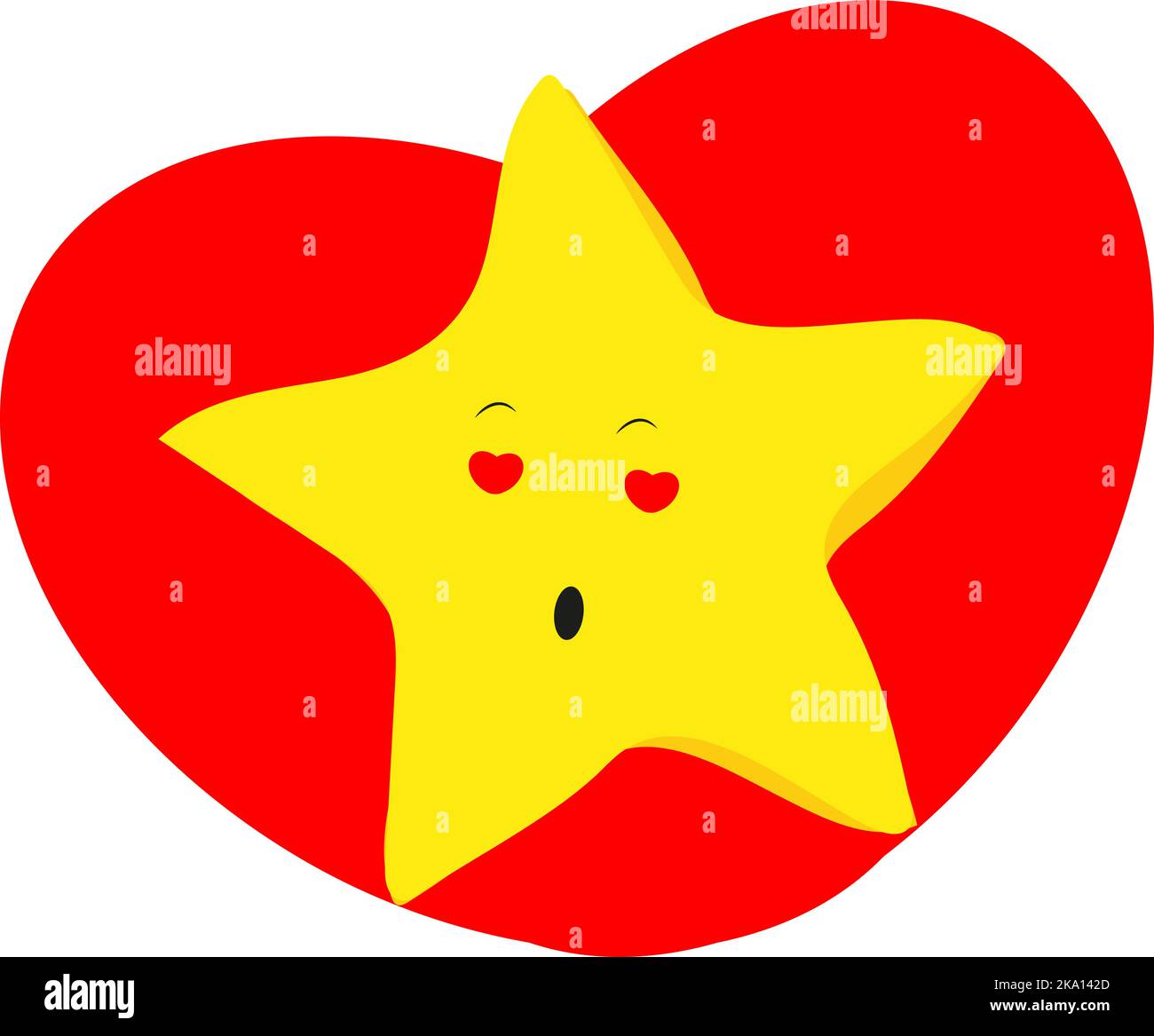 Star in love, illustration or icon, vector on white background Stock ...