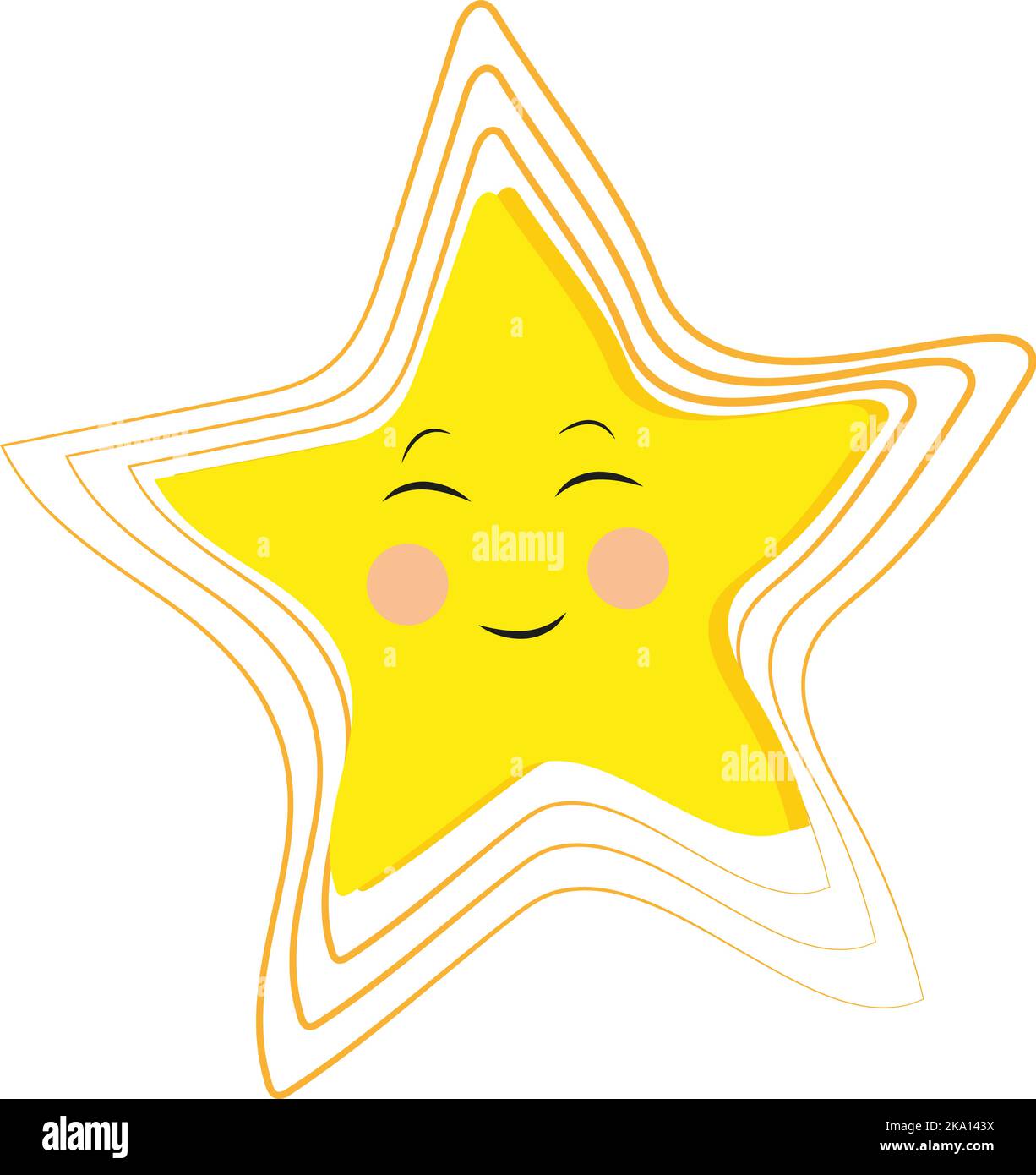 Star very happy, illustration or icon, vector on white background Stock ...