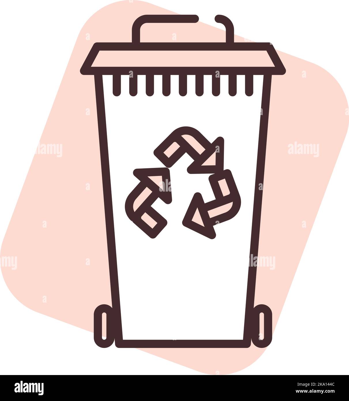 Sanitation trash, illustration or icon, vector on white background ...