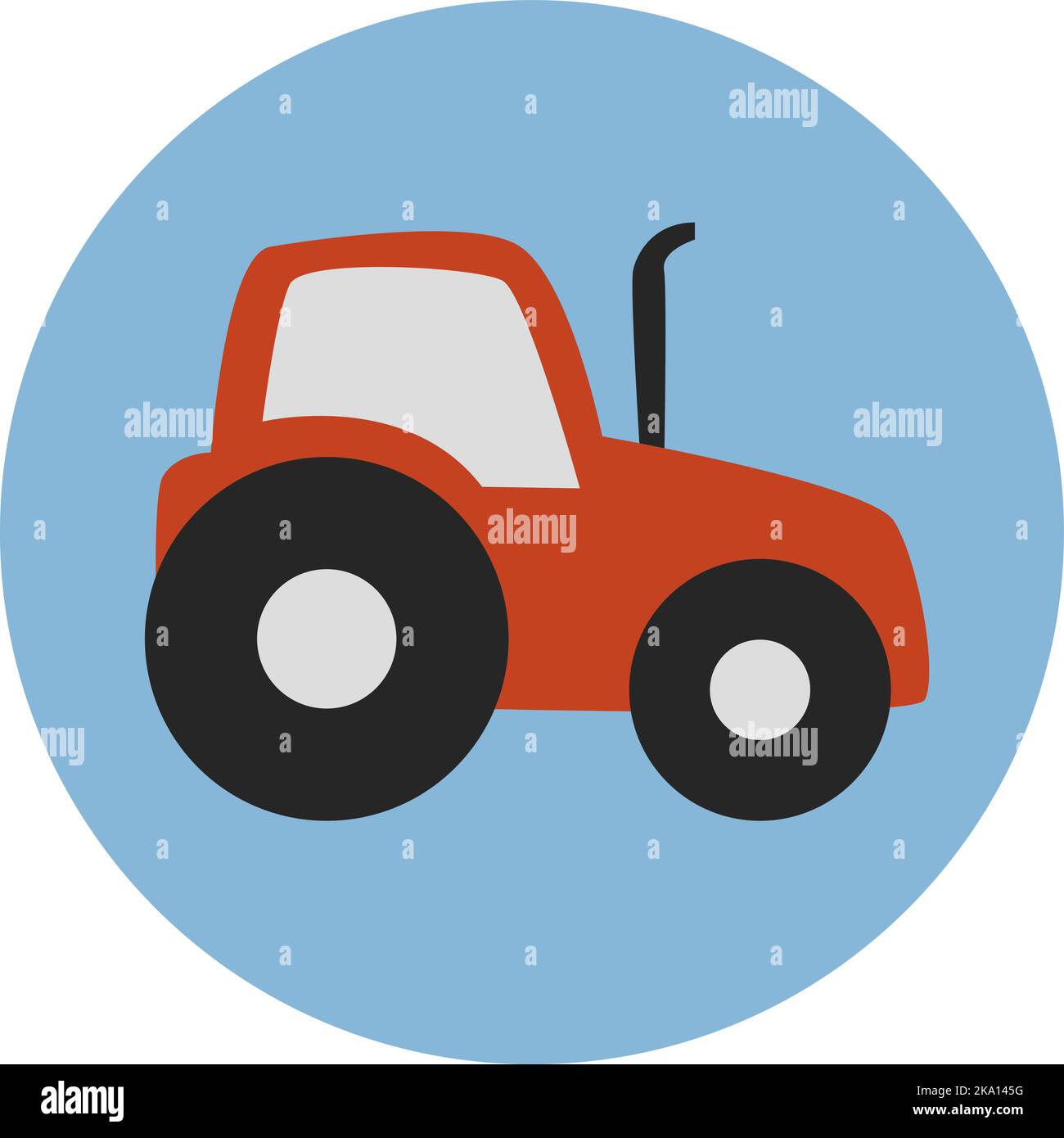 Rural life tractor, illustration or icon, vector on white background ...