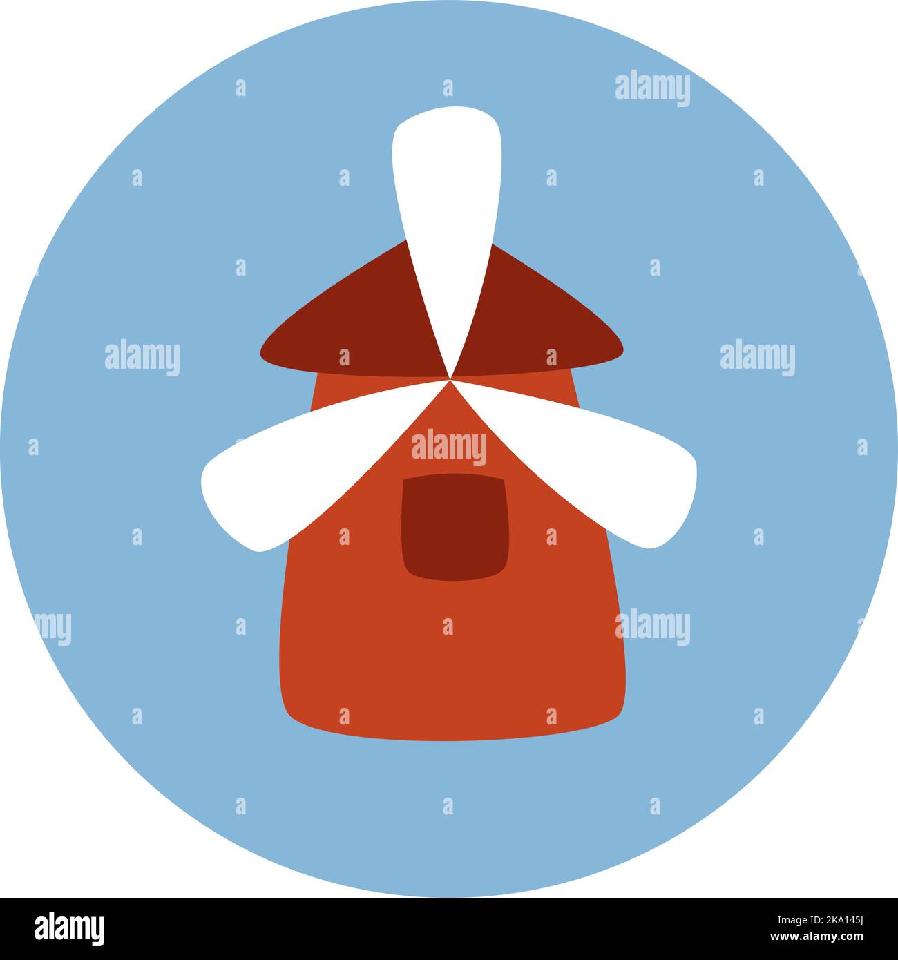 Rural life windmill, illustration or icon, vector on white background ...