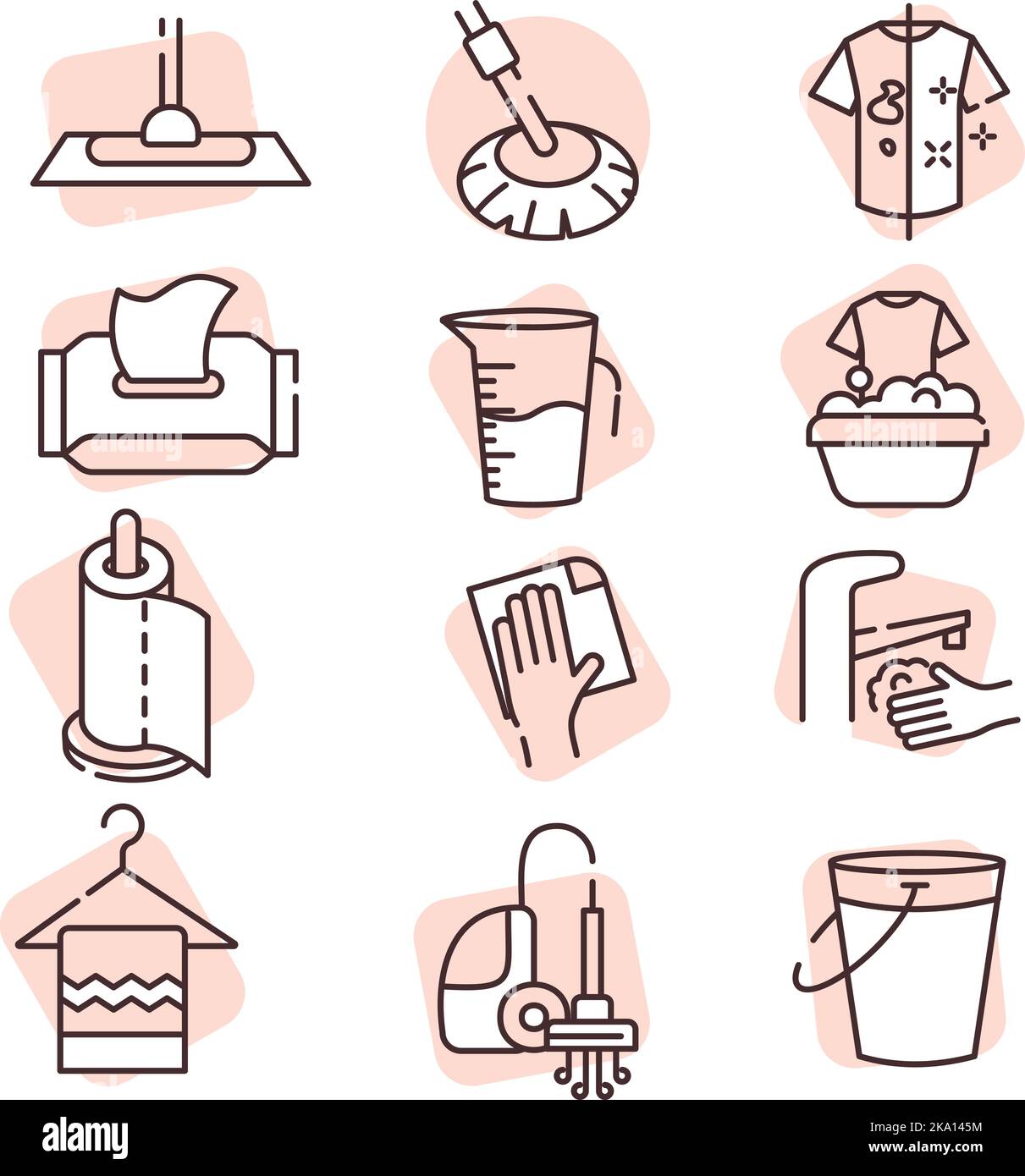 Sanitation icon set, illustration or icon, vector on white background ...