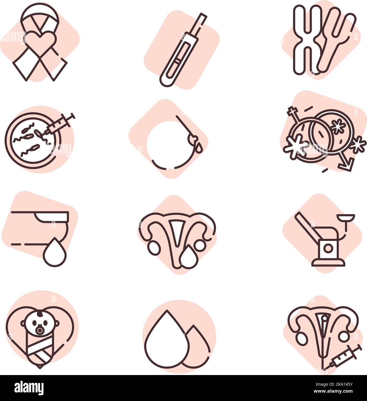 Pregnancy icon set, illustration or icon, vector on white background ...