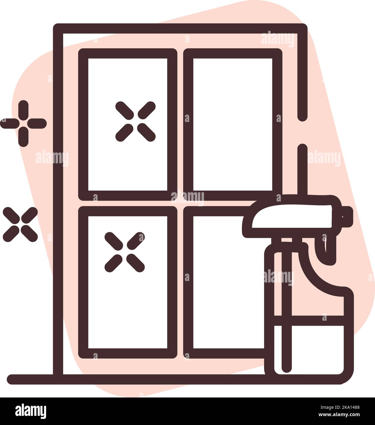 Sanitation glass, illustration or icon, vector on white background ...