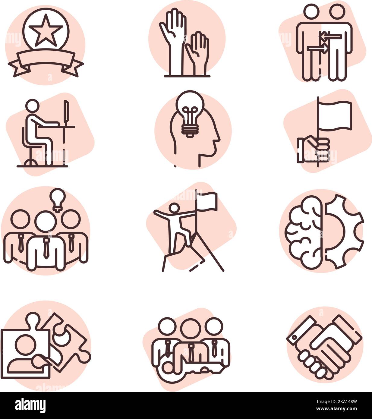 Team work icon set, illustration or icon, vector on white background ...