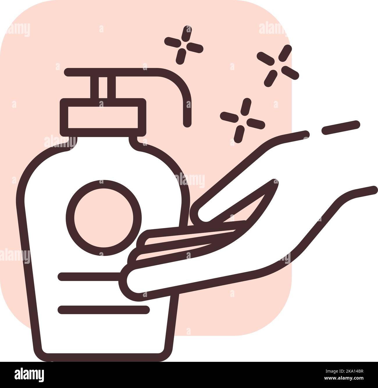 Sanitation disinfection, illustration or icon, vector on white ...