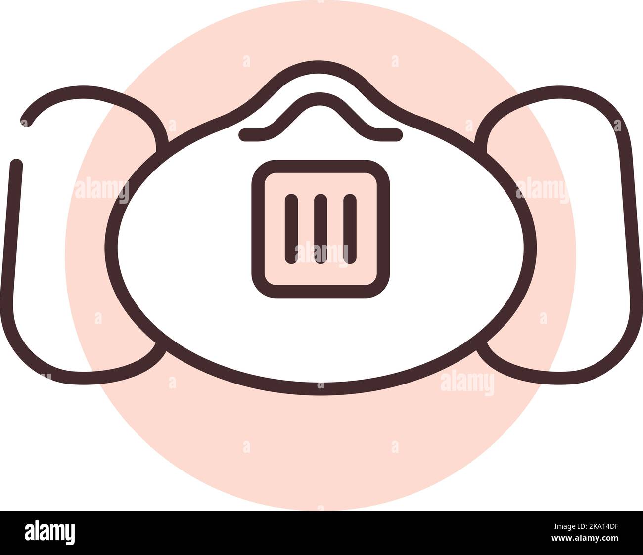 Sanitation mask, illustration or icon, vector on white background Stock ...