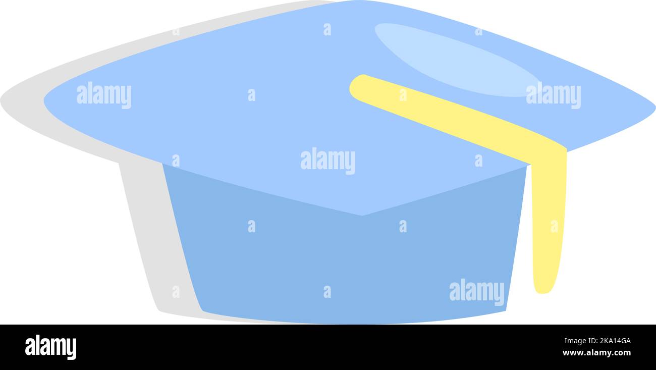 School hat, illustration or icon, vector on white background Stock ...