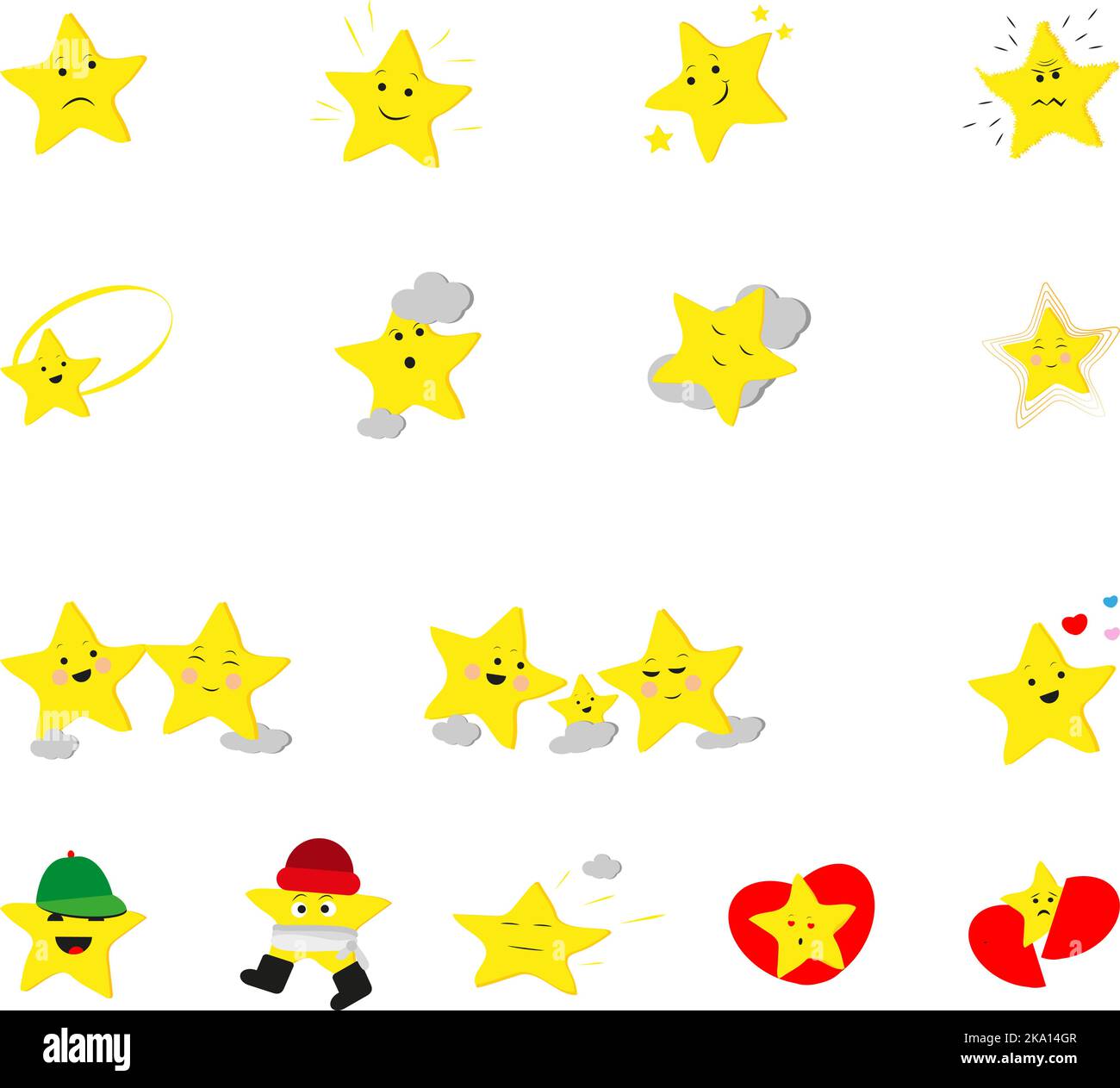 Star icon set, illustration or icon, vector on white background Stock ...